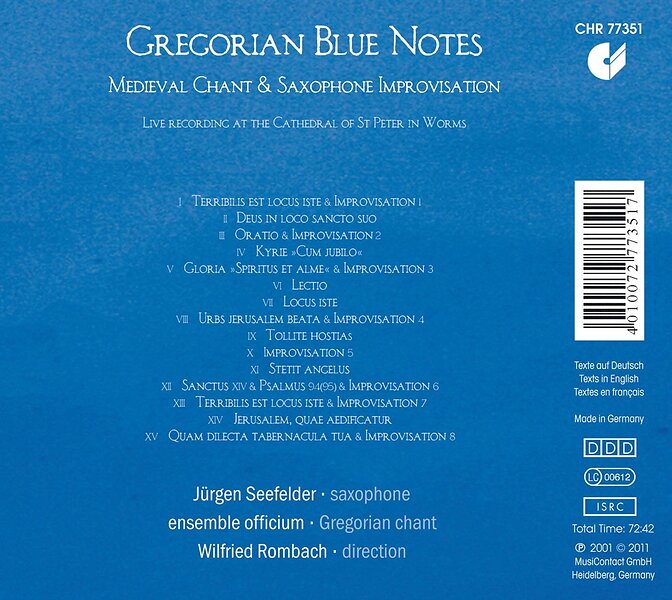 Jurgen Seefelder, Gregorian Chant Gregorian Blue Notes: Medieval Chant ...