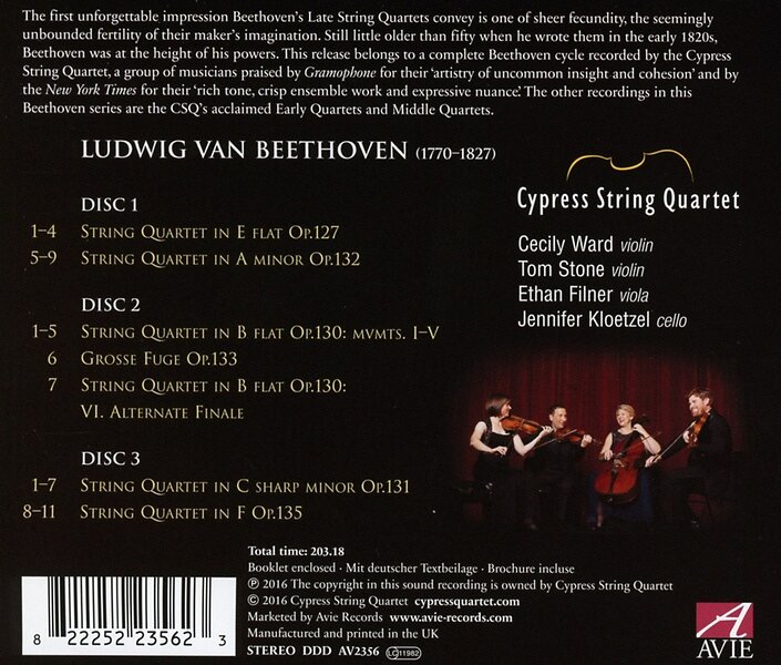 Cypress String Quartet Late String Quartets CD - Hitta bästa pris på ...