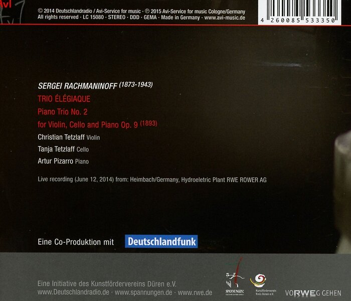 Pizarro, C. Tetzlaff, T. Tetzlaff Piano Trio No. 2 Trio Elegiaque CD ...