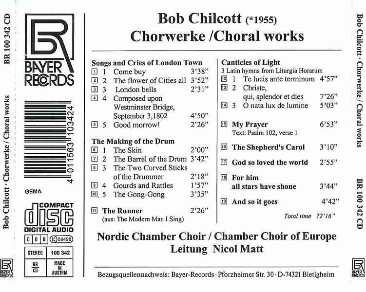 Chilcott, Matt, Nordic Chamber Choir Choral Works CD, från 209 kr i ...