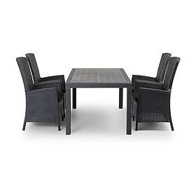 Keter Trädgårdsmöbel Matgrupp Vermont 2 med Melody bord 4 stolar ...