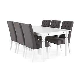 Scandinavian Choice Hampton Matgrupp 190 cm med 6 Jenny Stol Vit/Grå ...