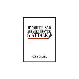 Wallstars More Lipstick & Attack Coco Chanel Text Svartvit 50x70 cm 277 ...