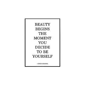 Wallstars Beauty Begins Coco Chanel Text Svartvit 50x70 cm 134-50x70 ...