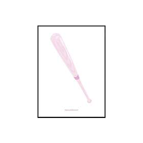 Wallstars Pink Baseball Bat Illustration Vit/Rosa 50x70 cm 129-50x70 ...