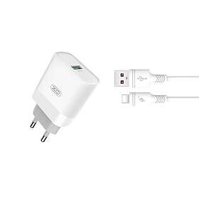 XO Väggladdare QC 3,0 2,4A 12W med USB typ-C kabel - Hitta bästa pris ...