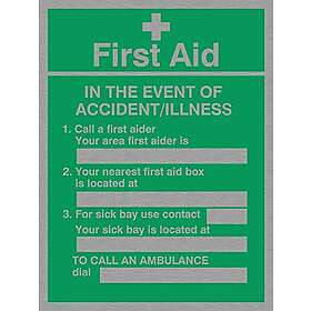 Viking Signs skyltar SX465-A5P-MS "Första hjälpen vid olycka/sjukdom ...