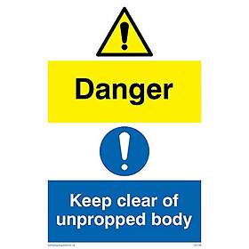 Viking Signs skyltar CV138-A6P-3M"Dangerer, Keep Clear Of Unpropped ...