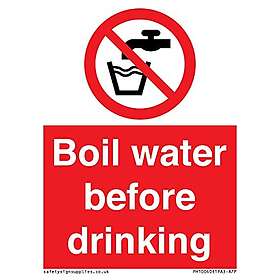 Viking Signs Koka vatten innan du dricker skylt 75 x 100 mm A7P - Hitta ...