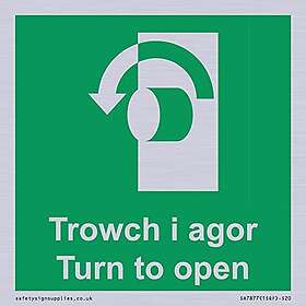 Viking Signs Trowch i agor Turn to open skylt – 200 x 200 mm – S20 ...