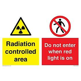 Viking Signs Strålningsstyrt område Gå inte in när rött ljus är på ...