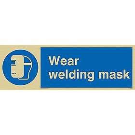 Viking Signs skylt mp290-l31g"svetsad mask" skylt, styv guldplast, 100 ...