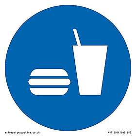 Viking Signs Anpassad obligatorisk: Ät och drick skylt 85 x 85 mm S85 ...