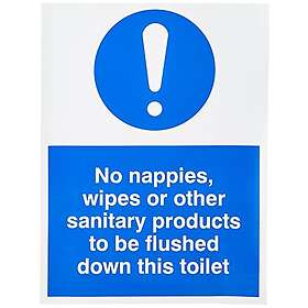 Viking Signs skyltar MV5723-A3P-V "Inga blöjor, våtdukar eller andra ...