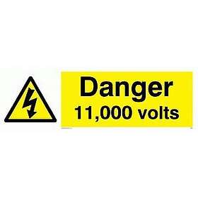 Viking Signs WE81-L62-PV"Danger 11000 volts"-skylt, fotoluminescerande ...