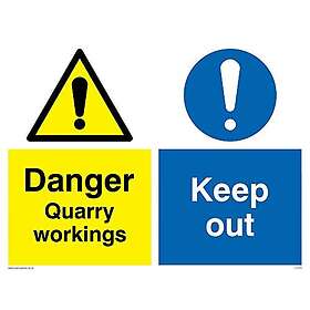 Viking Signs CU608-A3L-AC"Danger Quarry Workings, Keep Out"-skylt, 3 mm ...