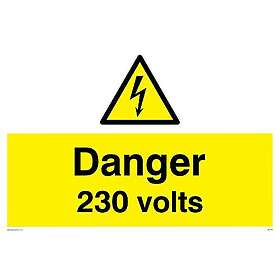 Viking Signs WE1456-A4L-V 'Danger 230 Volts'-skylt, vinyl, 200 mm H x ...
