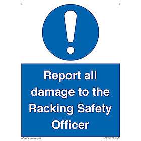 Viking Signs Rapportera alla skador på racking Safety Officer skylt 150 ...