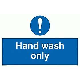 Viking Signs MH205-A3L-3M "Hand Wash Only"-skylt, 3 mm styv plast, 300 ...