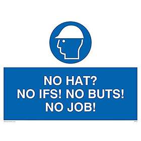 Viking Signs skyltar MP532-A3L-AC"No Hat? No IFS! No Buts! Inget jobb ...