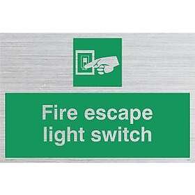 Viking Signs skyltar SA408-A5L-S "Fire Escape Light Switch" skylt, styv ...