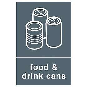 Viking Signs IJ1419-A5P-V återvinnings-mat och dryck burkar skylt ...