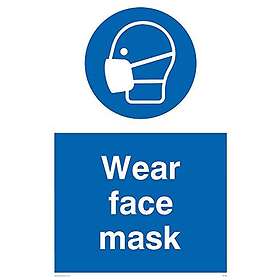 Viking Signs MP289-A4P-3M"Wear Face Mask" skylt, 3 mm styv plast, 300 ...