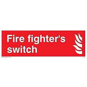 Viking Signs FV355-L15-3M"Fire Fighter's Switch" skylt, 3 mm plast styv ...