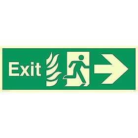 Viking Signs SG690-L62-P "Exit" Running Man Right Prow-skylt, halvstyv ...