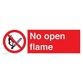 Viking Signs Skylt utan öppen flamma 600 x 200 mm L62, Från 269 kr