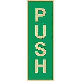 Viking Signs SA412-P13-GV"Push"-skylt, guldvinyl, 300 mm H x 100 mm B ...