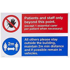 Viking Signs Dubbelskylt patienter och personal endast bortom denna punkt Alla andra stannar ...