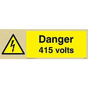 Viking Signs WE83-L15-GV "Danger 415 volts" skylt, guldvinyl, 50 mm H x ...