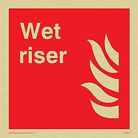 Viking Signs FV367-S85-GV"Wet Riser"-skylt, vinyl guldklistermärke, 85 ...