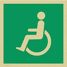 Viking Signs SD449-S15-G rullstol vänd vänster skylt, styv guld plast ...