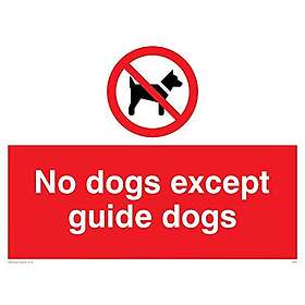 Viking Signs skyltar PV47-A3L-V "No Dogs Except Guide Dogs" skylt ...