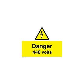 Viking Signs WE84-A3L-3M "Danger 440 Volts"-skylt, 3 mm styv plast, 300 ...