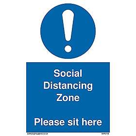 Viking Signs Förpackning med fem Social Distancing Zone Please sit Here ...
