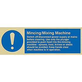 Viking Signs MM190-L31-G Mincing/Mixing Machine Regler Skylt, Stel Guld ...