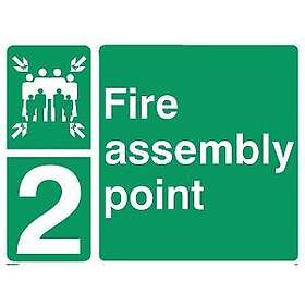Viking Signs SY475(2)-A2L-3M "Fire Assembly Point" 2 skylt, 3 mm styv ...