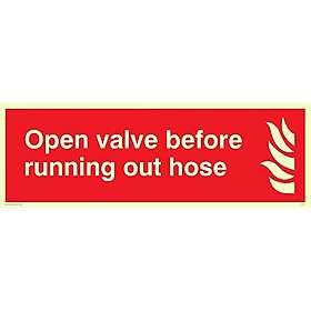Viking Signs FV371-L31-PV "Open Valve before running out Hose" skylt ...