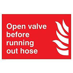 Viking Signs FV371-A2L-V "Open Valve Before Running Out slang" skylt ...
