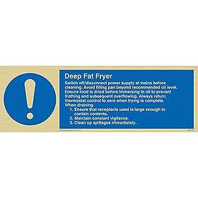 Viking Signs MM189-L15-GV Deep Fat Fryer Rules Skylt, Guldvinyl, 50 mm ...