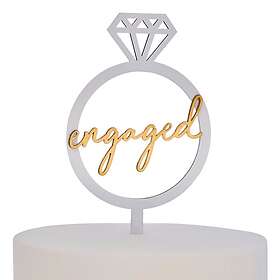 Ginger Ray Tårtdekoration Engaged i Trä, Från 59 kr