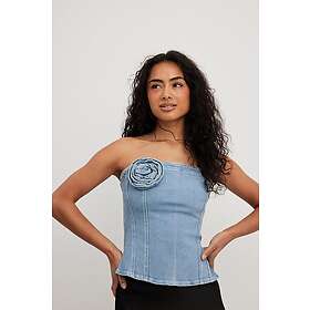 NA-KD Topp i denim med rosdetalj (Dam) - Hitta bästa pris på Prisjakt