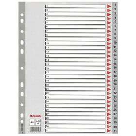 Esselte Register PP A4 1-31grå, Från 51 kr