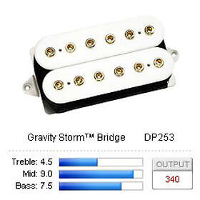 DiMarzio DP253FW Pickup Humbucker Gravity.Storm/Bridge F-Spaced White ...