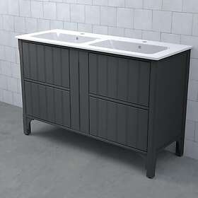 Björbo Badrum Tvättställsskåp Saga Dubbel Kommod 130/49 Pärlspont ...