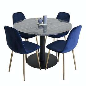 Venture Home Matgrupp Estelle med 4 Pobbie Stolar Round Dining Table ...