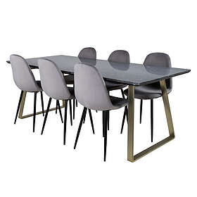 Venture Home Matgrupp Estelle med 6 Pobbie Stolar Sammet Dining Table ...